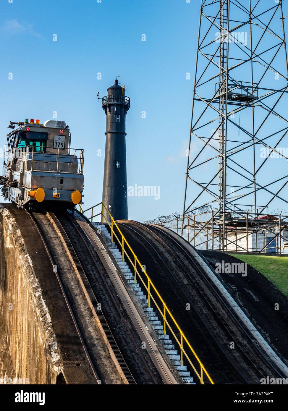 "Black" lighthouse panama canal Stock Photo - Alamy