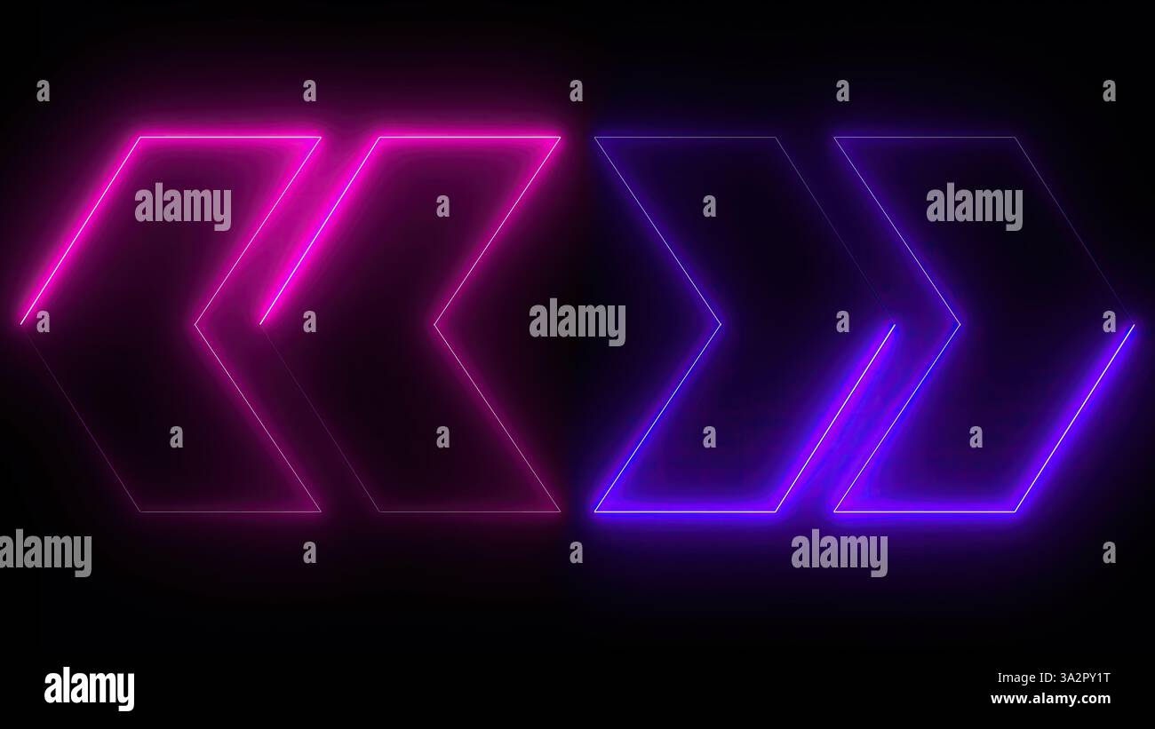Outline Neon Arrows. Computer generated 3d render Stock Photo - Alamy