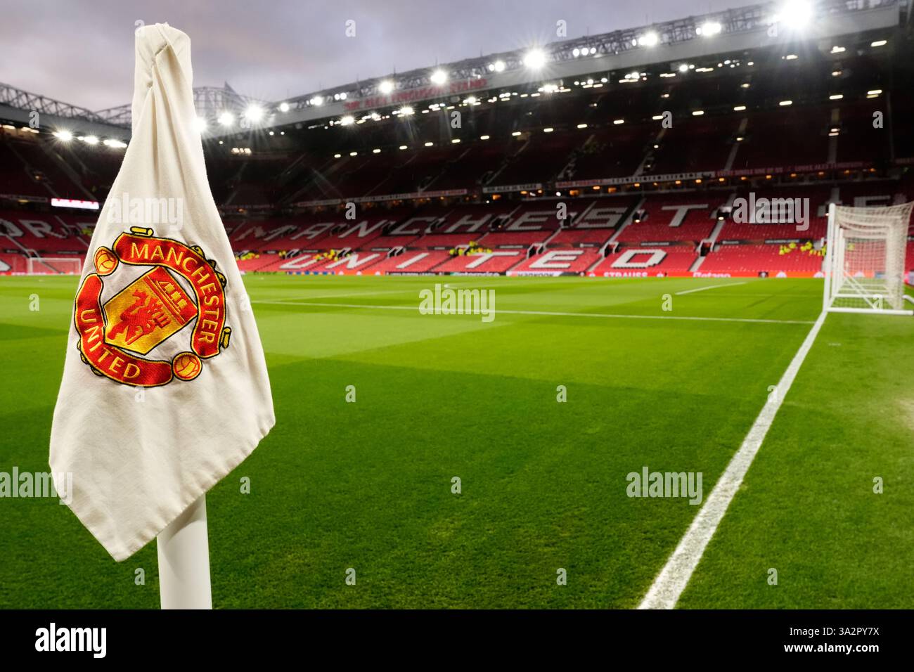 A view of the pitch before the UEFA Europa League round of sixteen ...