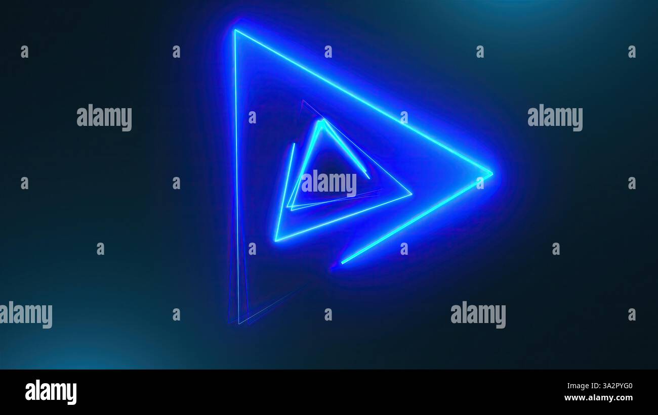 Triangles Neon Tunnel. Computer generated 3d render Stock Photo - Alamy