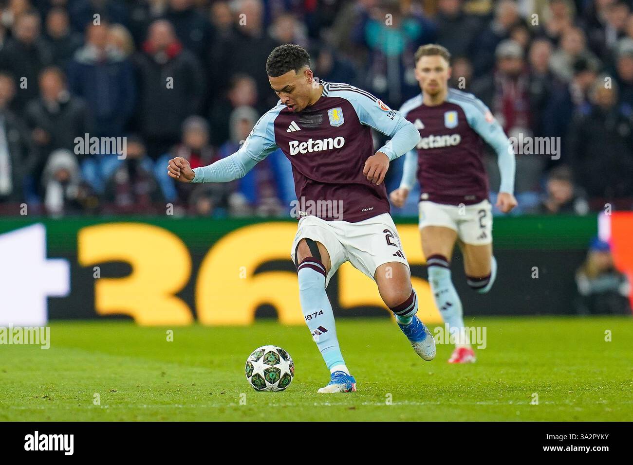 Birmingham, UK. 12th Mar, 2025. Aston Villa FC midfielder Morgan Rogers ...