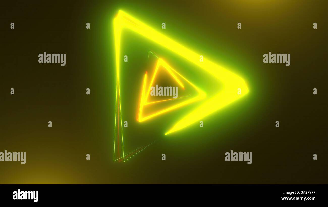 Triangles Neon Tunnel. Computer generated 3d render Stock Photo - Alamy