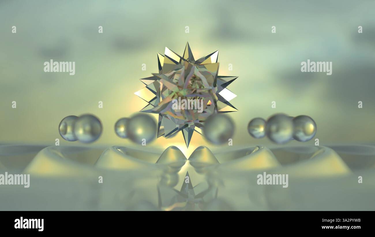 Water wave star on ripper ocean 3d render Stock Photo - Alamy