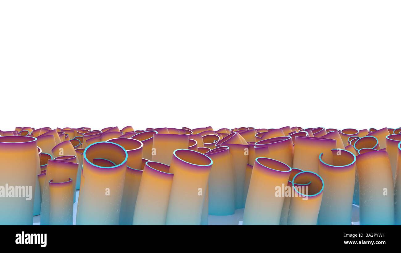 Abstract color pipe gut tubes on white bg 3d render Stock Photo - Alamy