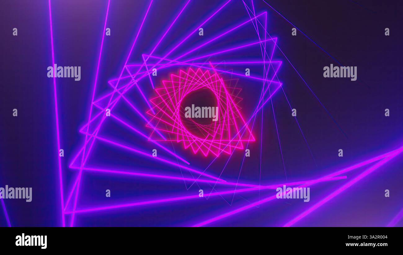 Triangles Neon Tunnel. Computer generated 3d render Stock Photo - Alamy