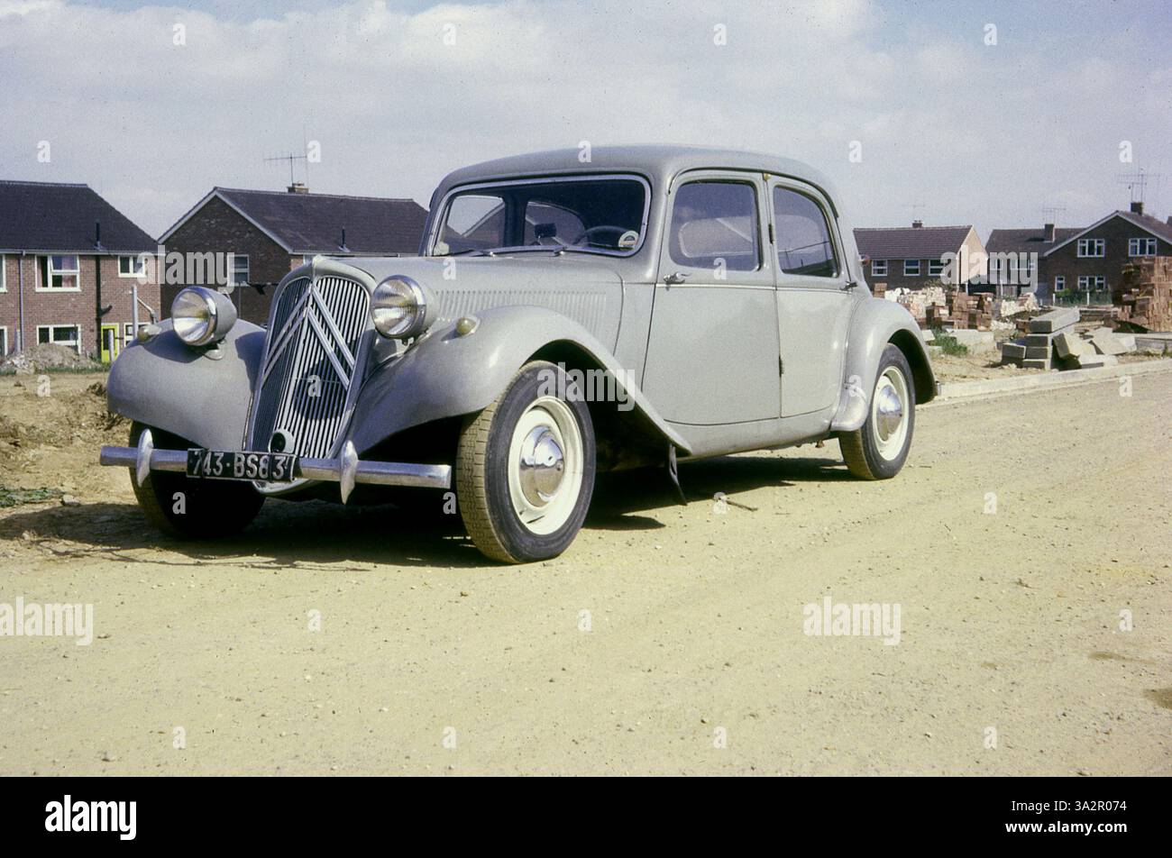 1966, historical, a French car, a Citroen Traction Avant, licence plate ...