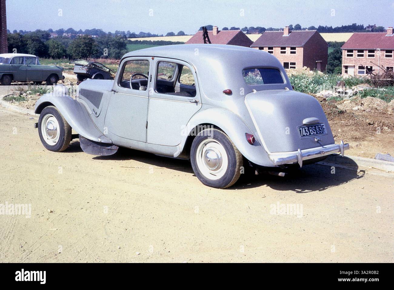 1966, historical, a French car, a Citroen Traction Avant, licence plate ...