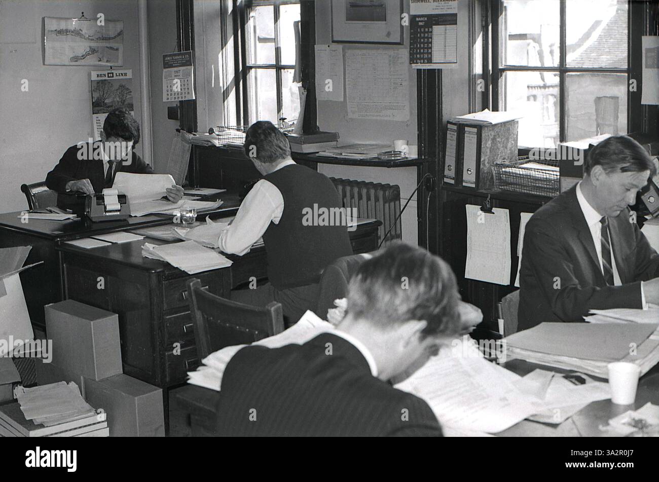 1967, historical, inside an office of the shipping company, Ben Line ...