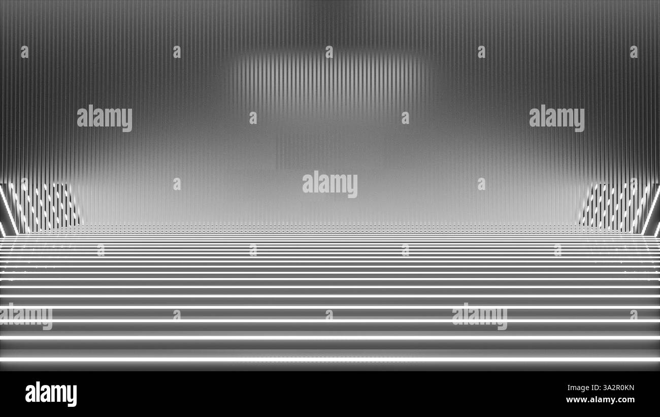 White neon room. Computer generated 3d render Stock Photo - Alamy