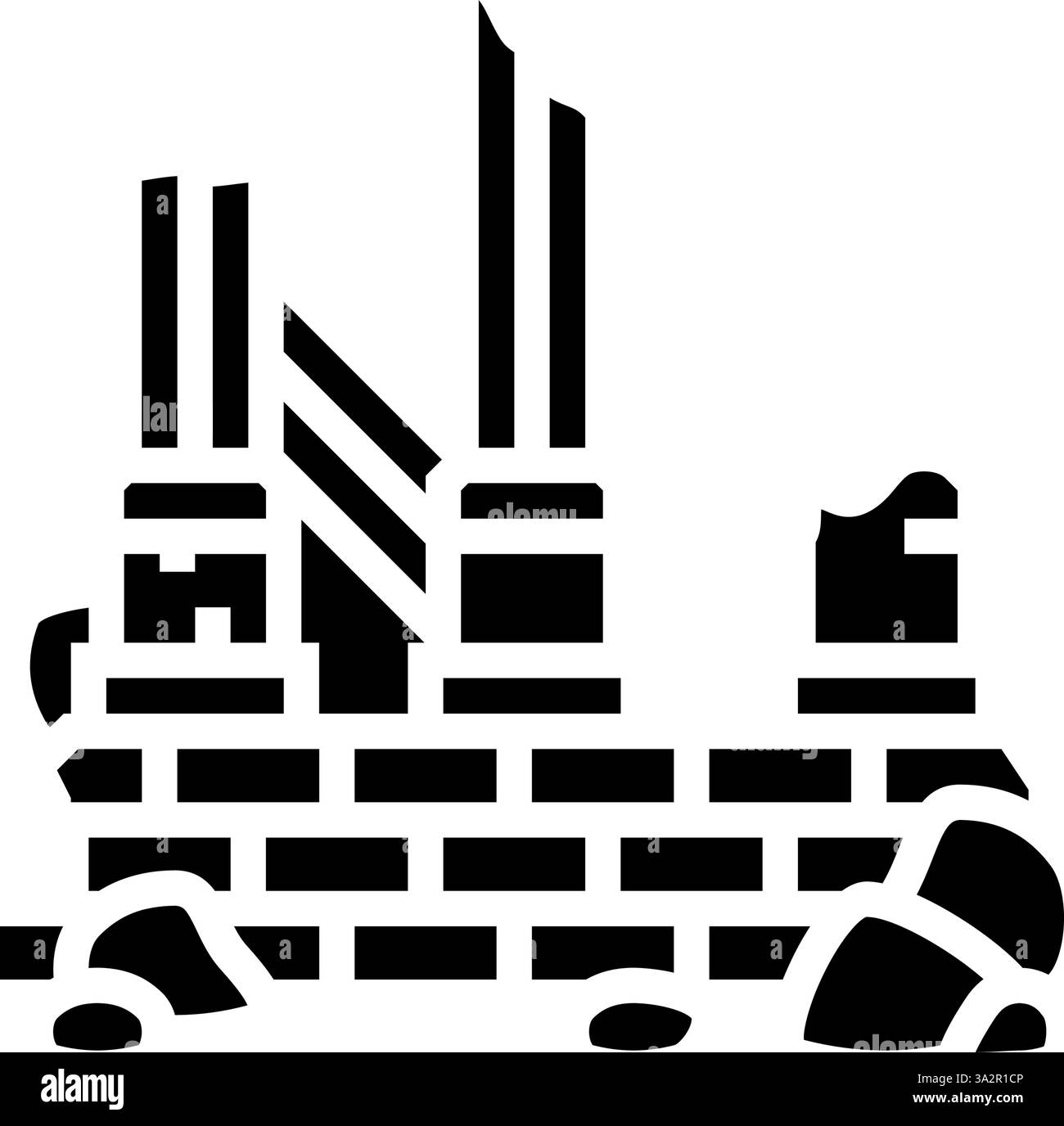 ancient ruins geographical discoveries glyph icon vector illustration ...