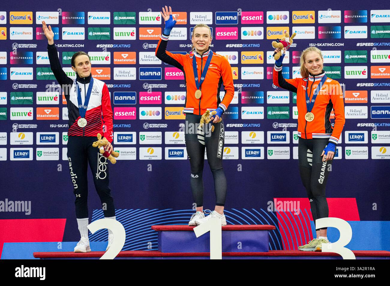 HAMAR, NORWAY - MARCH 13: Martina Sablikova of Czechia, Joy Beune of ...