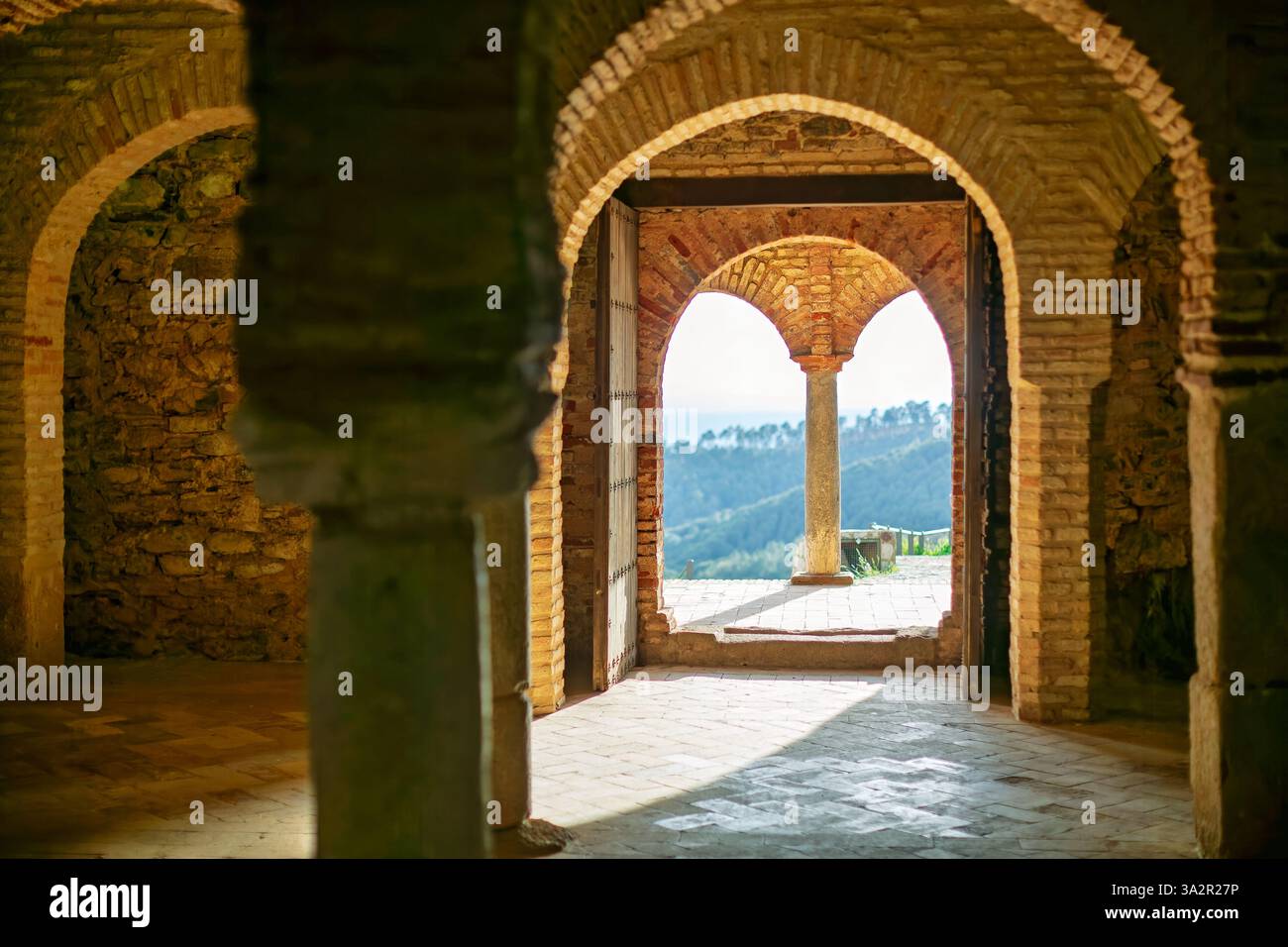View from inside the caliphal mosque, showcasing arches and columns ...