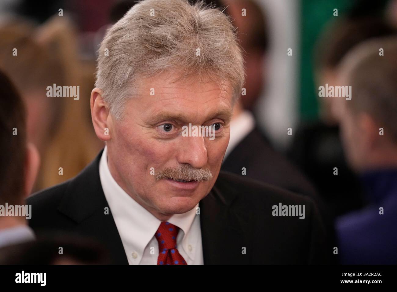 Kremlin spokesman Dmitry Peskov arrives to attends a meeting of Russian ...