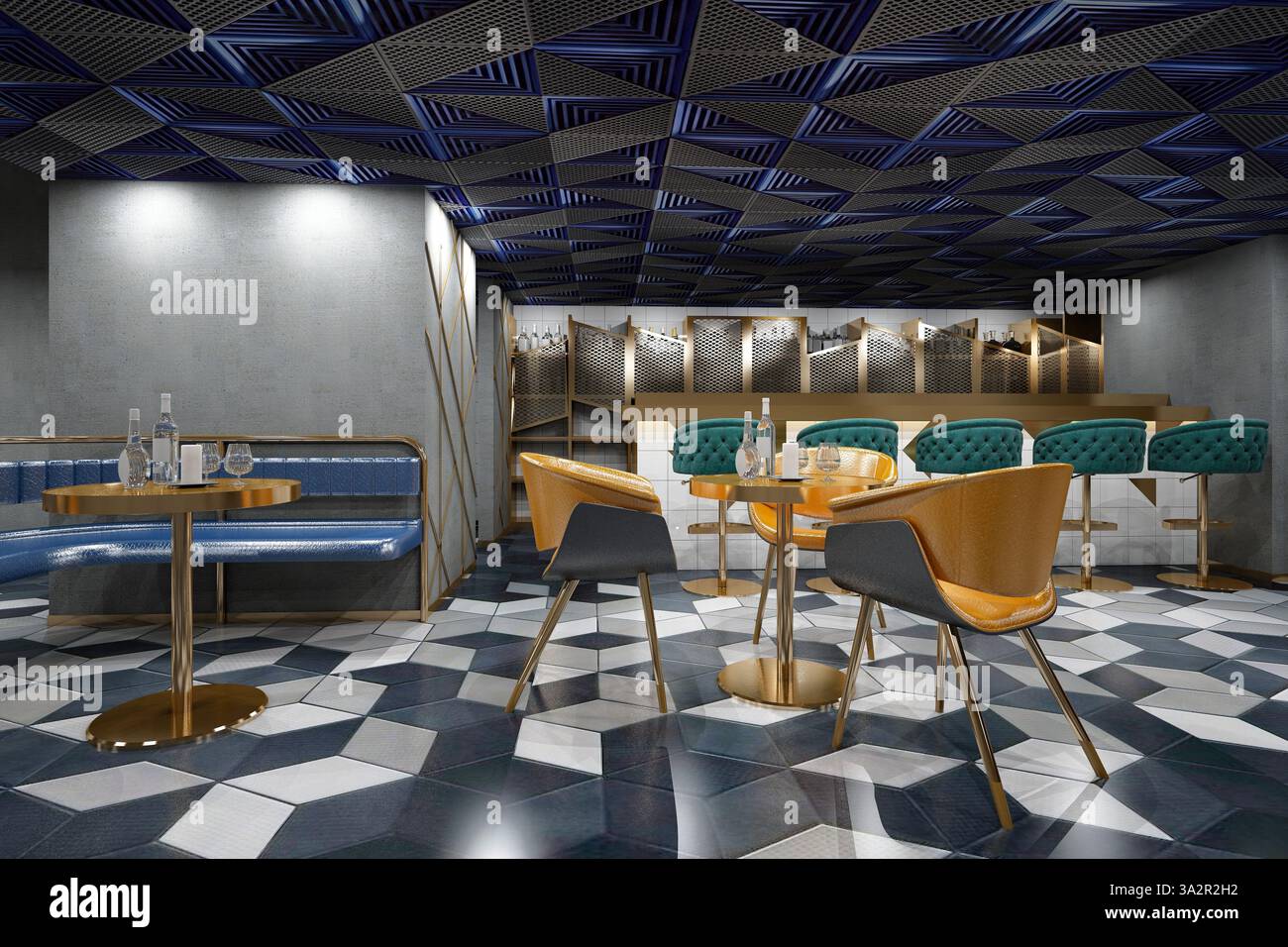 3d rendering wooden dinner hi-res stock photography and images - Alamy