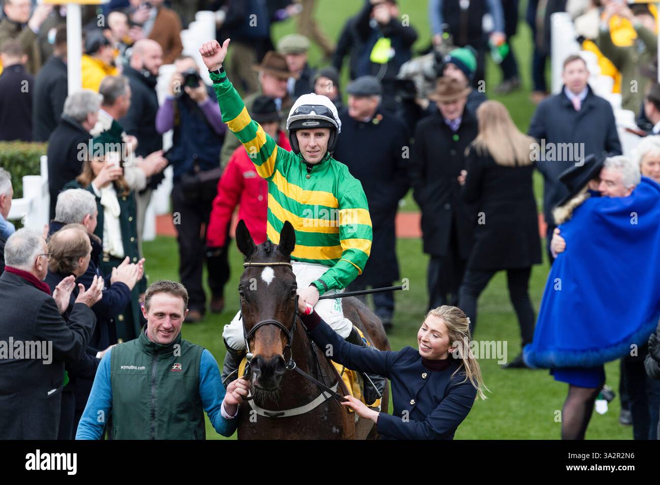 Cheltenham, England. March 13, 2025: Jockey, Mark Walsh on Fact to File ...