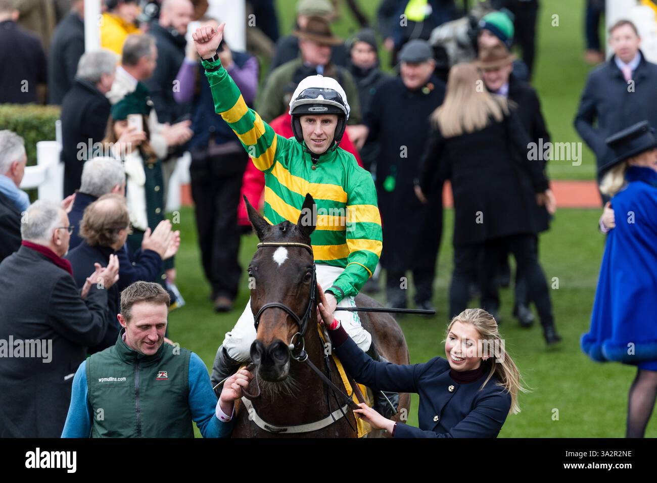 Cheltenham, England. March 13, 2025: Jockey, Mark Walsh on Fact to File ...