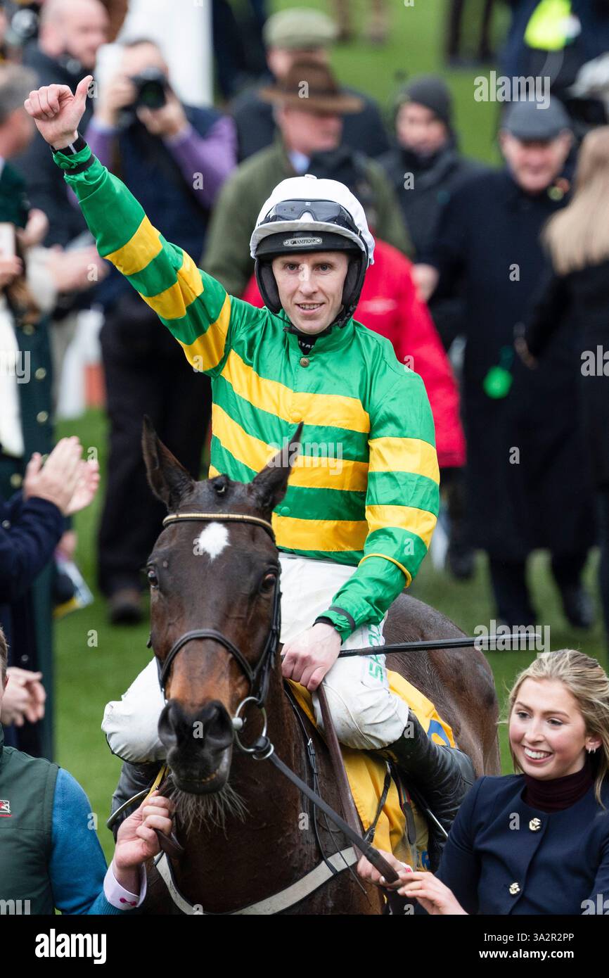 Cheltenham, England. March 13, 2025: Jockey, Mark Walsh on Fact to File ...