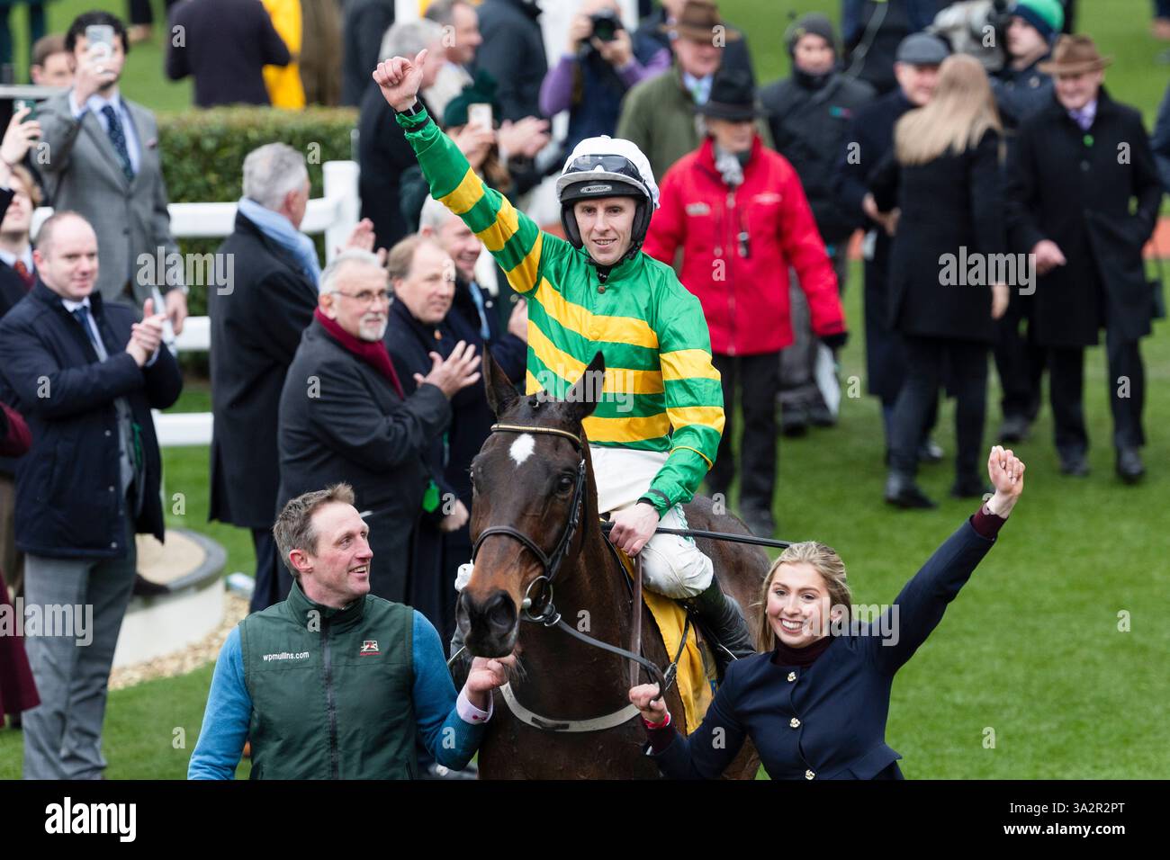 Cheltenham, England. March 13, 2025: Jockey, Mark Walsh on Fact to File ...