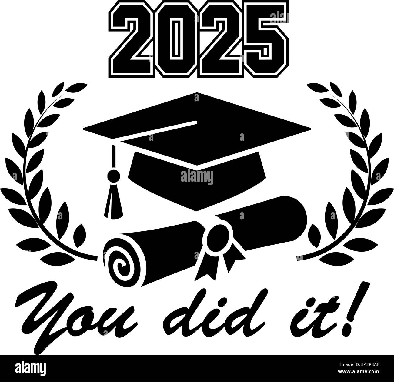 2025 class graduate, you did it. The concept of decorate congratulation ...