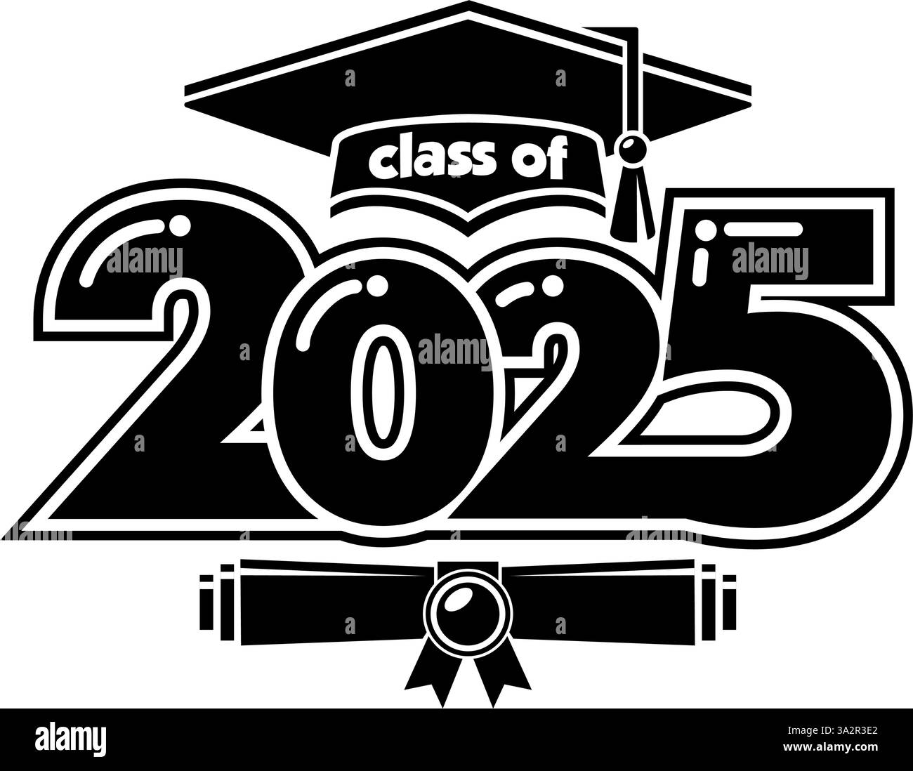 Graduating class of 2025 for greeting, invitation card. Text for ...