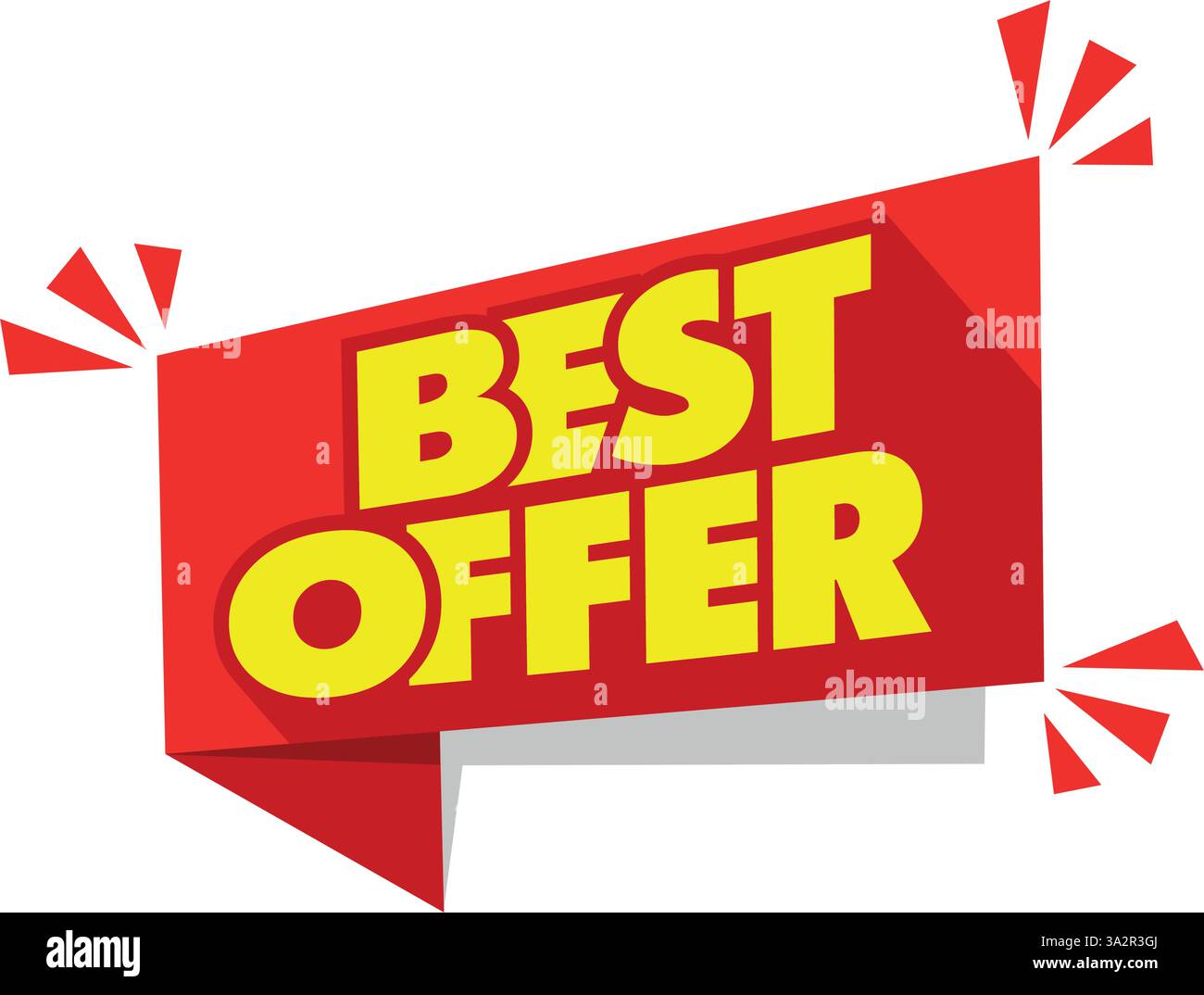 Advertising sticker best offer. Text template for flyer, web banner and ...