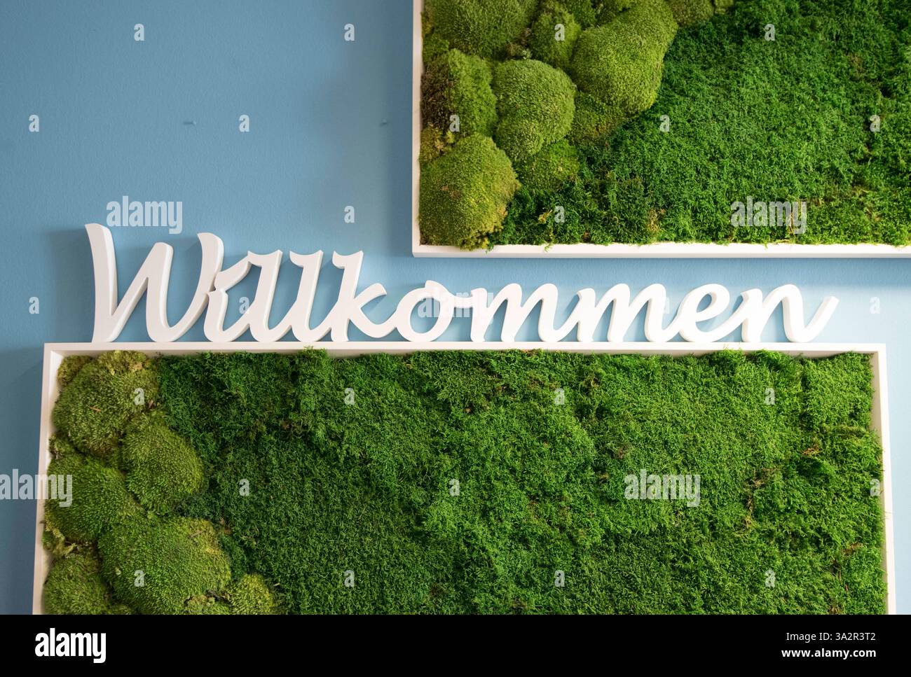 welcome sign at the entrance for greeting and welcoming visitors ...