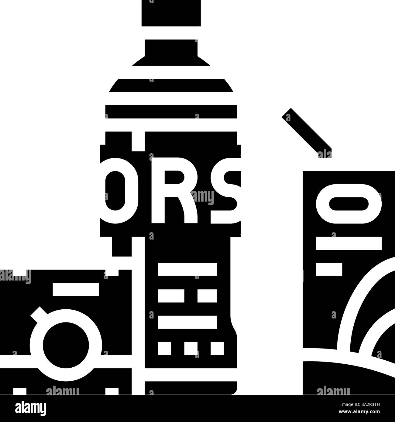 drinking oral rehydration solution glyph icon vector illustration Stock ...