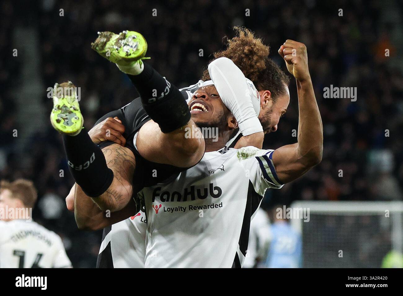 Derby County's Marcus Harness celebrates scoring their side's second ...
