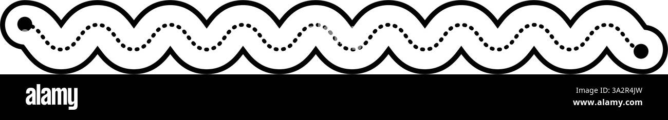 Tracing line dotted horizontal zig zag wavy element for kids worksheet ...