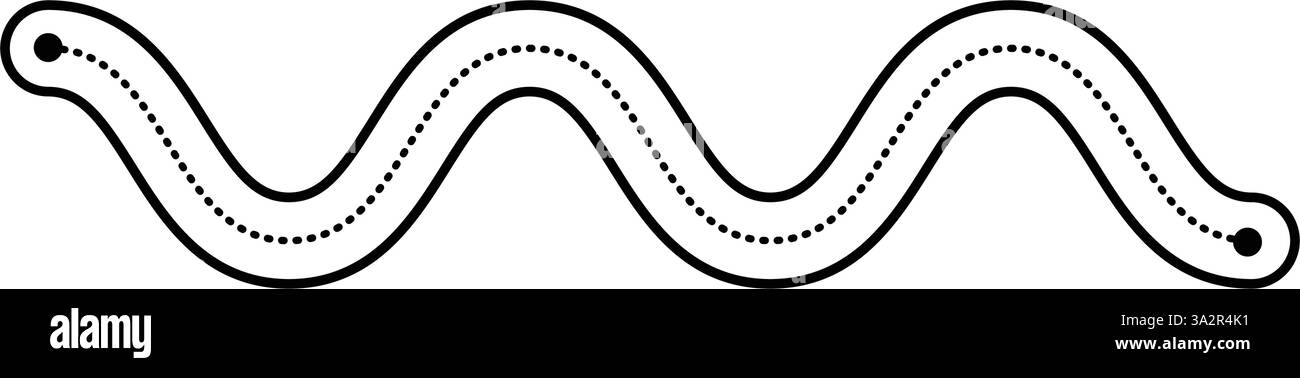 Tracing line dotted horizontal zig zag wavy element for kids worksheet ...