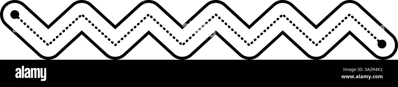 Tracing line dotted horizontal zig zag wavy element for kids worksheet ...