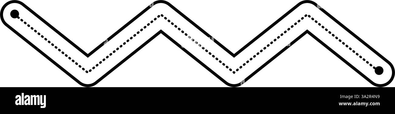 Tracing line dotted horizontal zig zag wavy element for kids worksheet ...