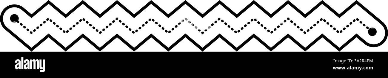 Tracing line dotted horizontal zig zag wavy element for kids worksheet ...