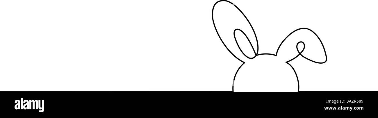 Easter bunny one line vector illustration Stock Vector Image & Art - Alamy