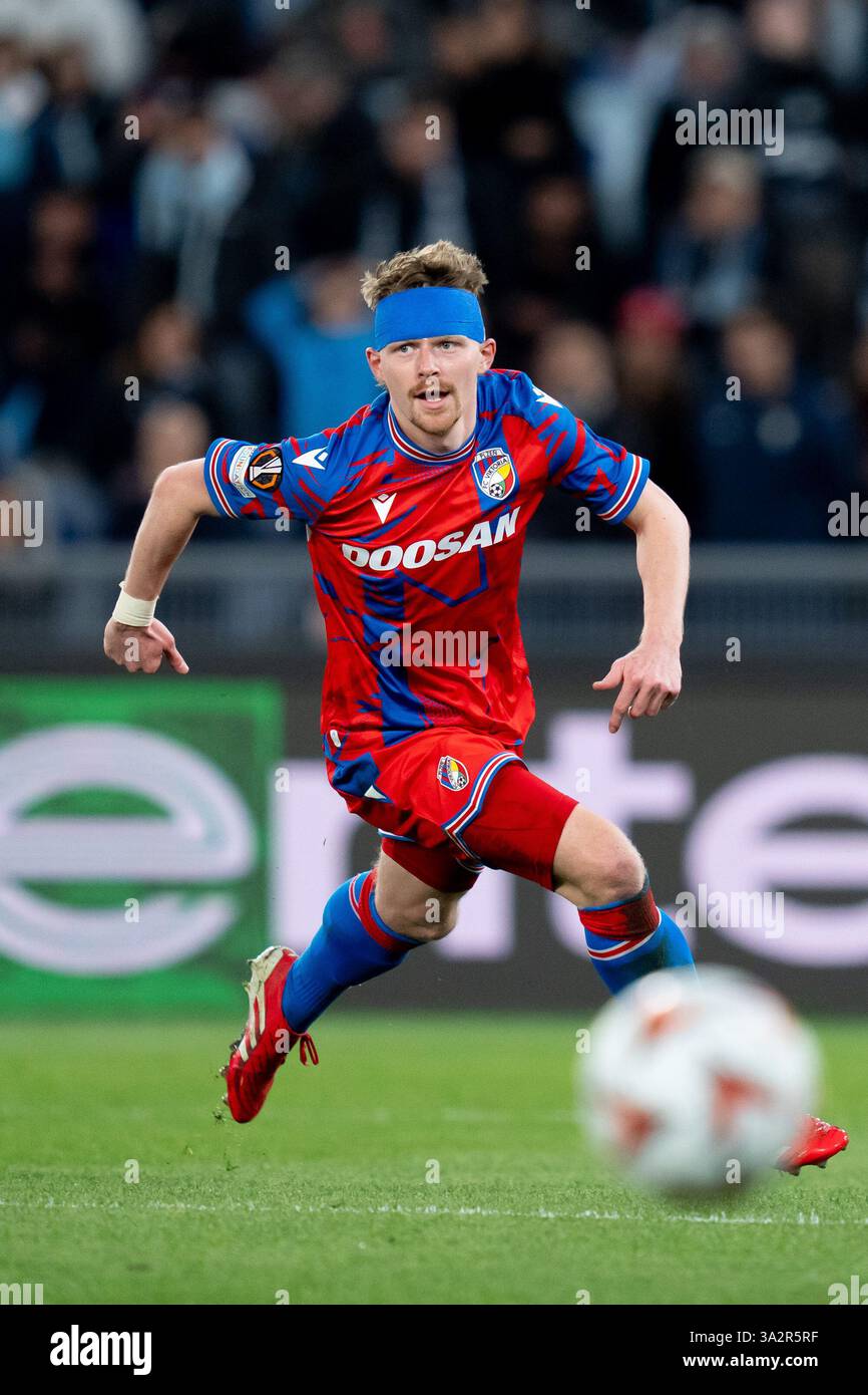 Rome, Italy. 13th Mar, 2025. Pavel Sulc of FC Viktoria Plzen celebrates ...