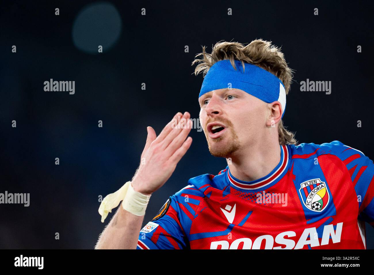 Rome, Italy. 13th Mar, 2025. Pavel Sulc of FC Viktoria Plzen celebrates ...