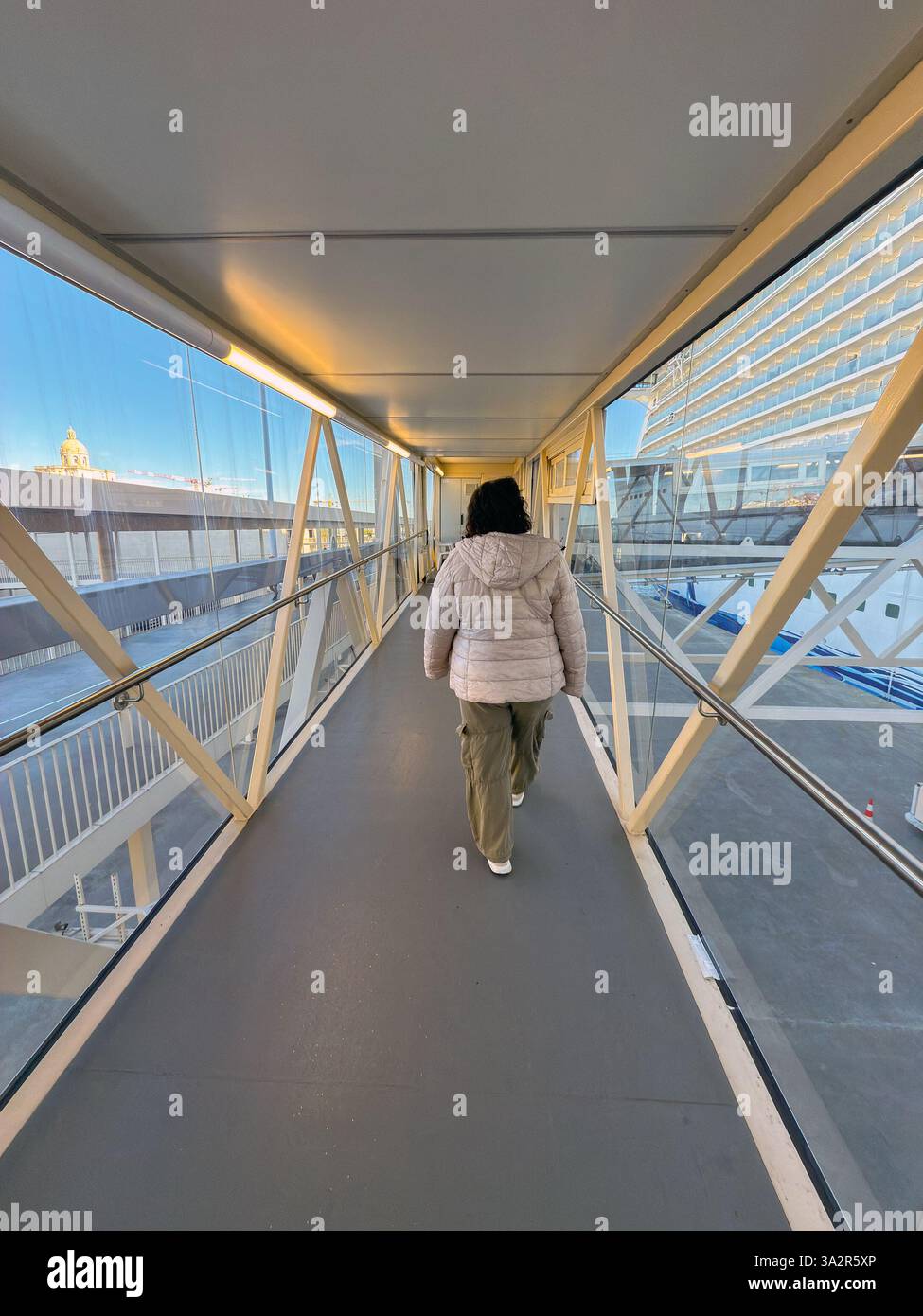 Lisbon, Portugal - 13 January 2025: Cruise ship passenger walking on ...