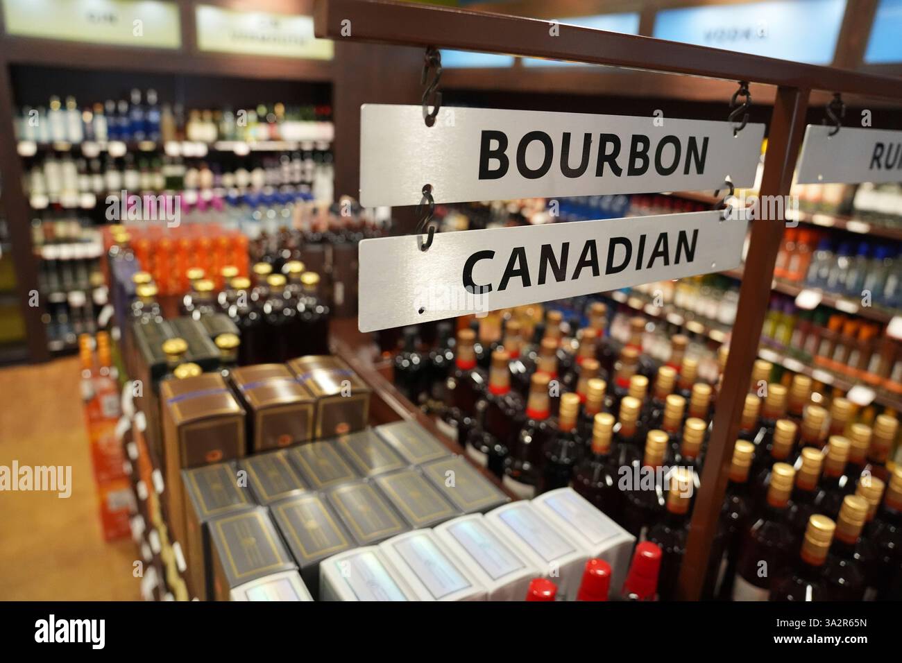 Shown is a display of Canadian products at a Pennsylvania Fine Wine ...
