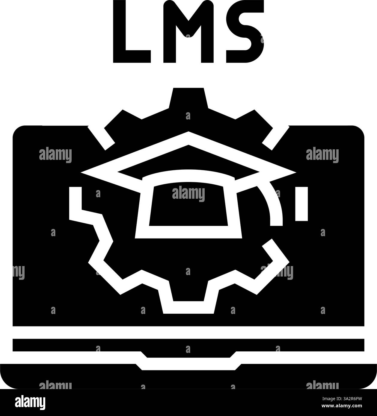 learning management system education platform glyph icon vector ...