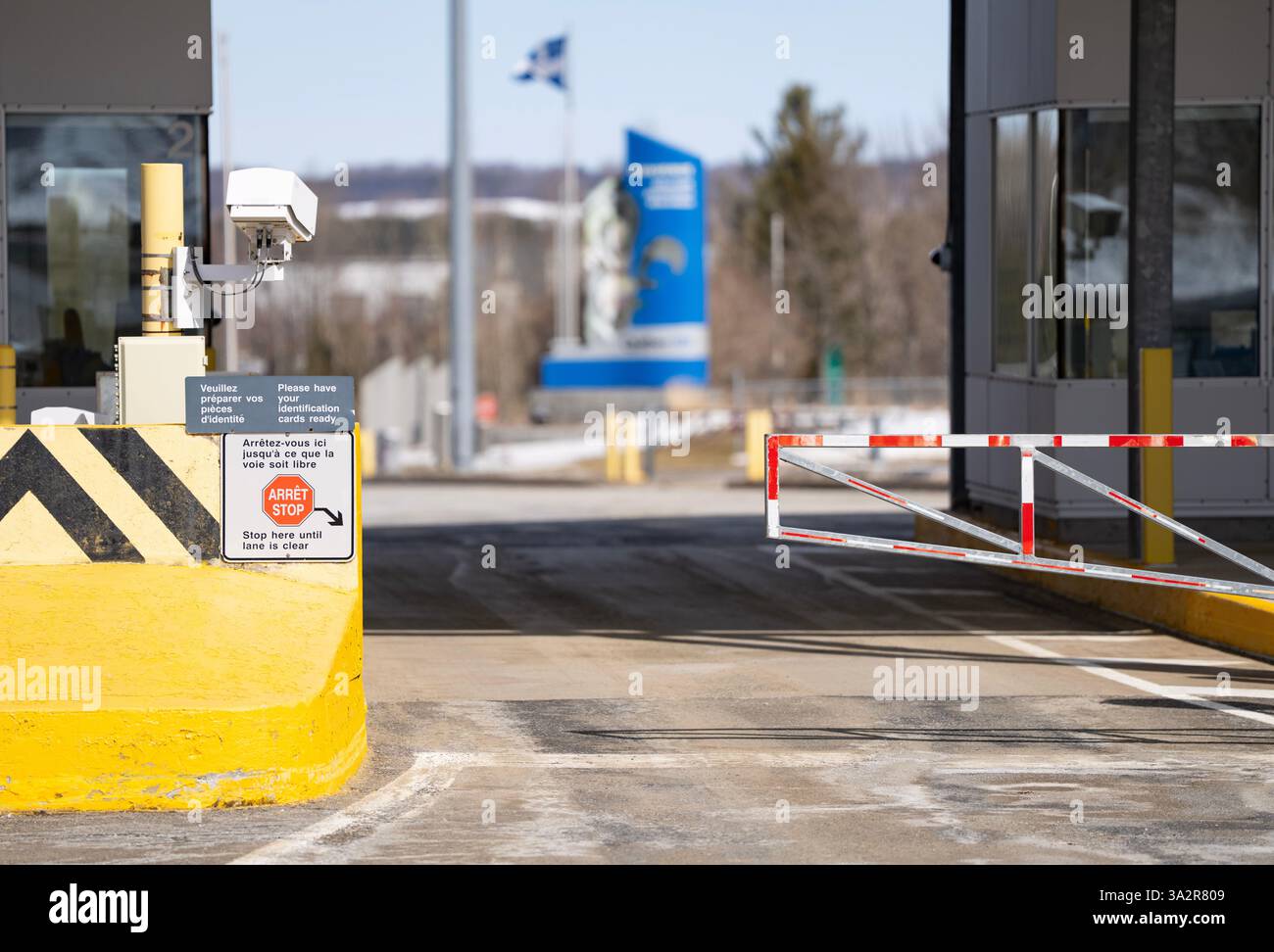 A Canada Border Services customs booth is seen at the Highway 55 Port ...