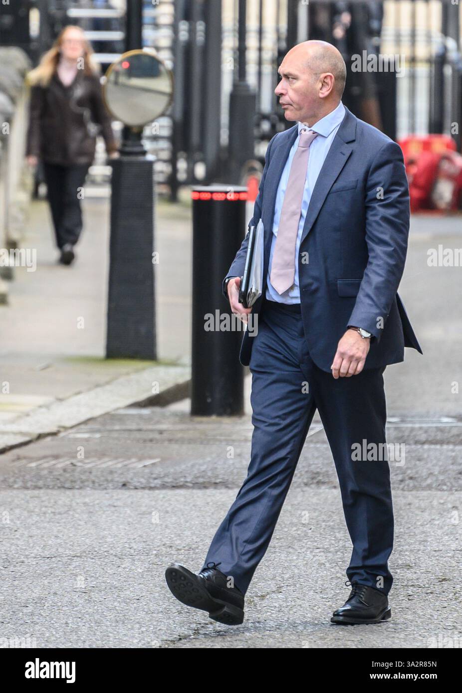 Sir James Mackey - interim CEO of NHS England - entering Downing Street for a meeting at number ...