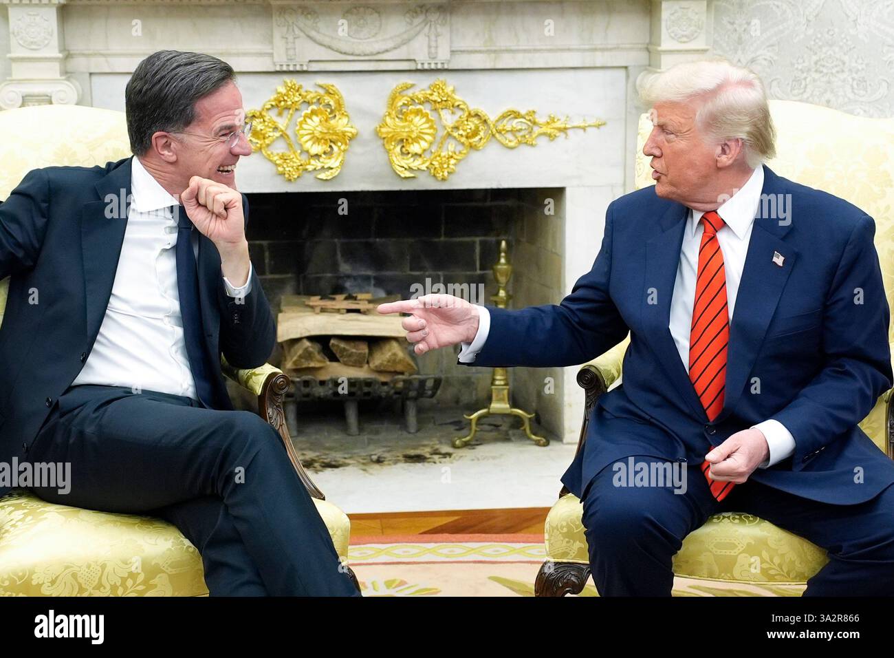 US President Donald Trump meets with NATO Secretary General Mark Rutte ...