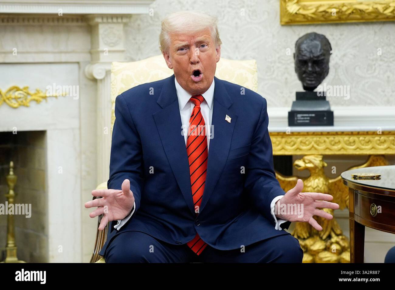 Washington, United States. 13th Mar, 2025. President Donald Trump meets ...