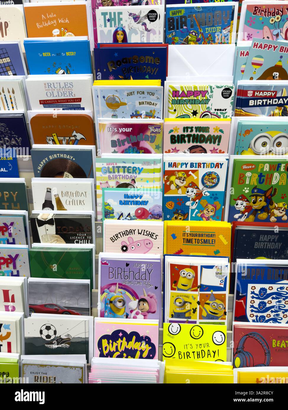 Birthday cards display in a Supermarket Stock Photo - Alamy