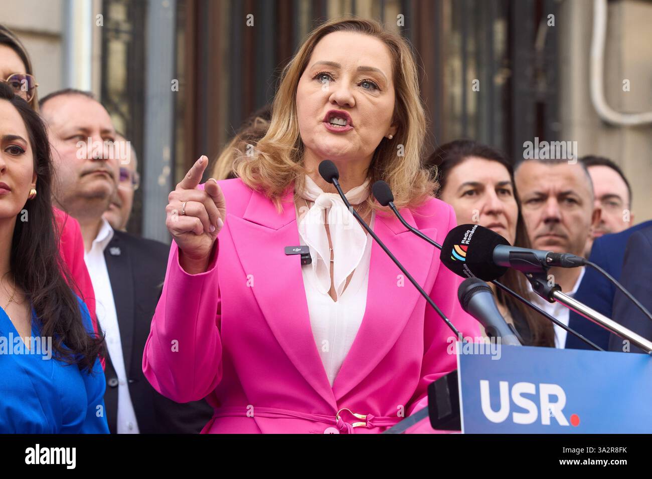 Bucharest, Romania. 13th Mar, 2025: Elena Lasconi, president of the ...