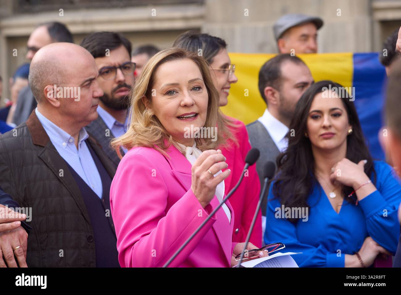 Bucharest, Romania. 13th Mar, 2025: Elena Lasconi, president of the ...