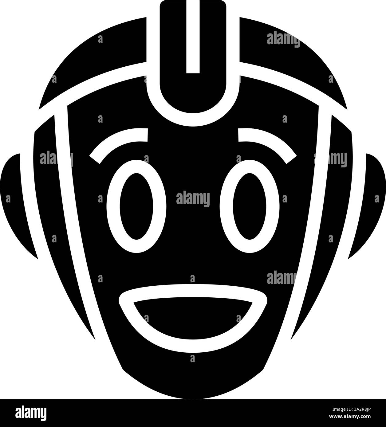 robot face smile social robotics glyph icon vector illustration Stock ...