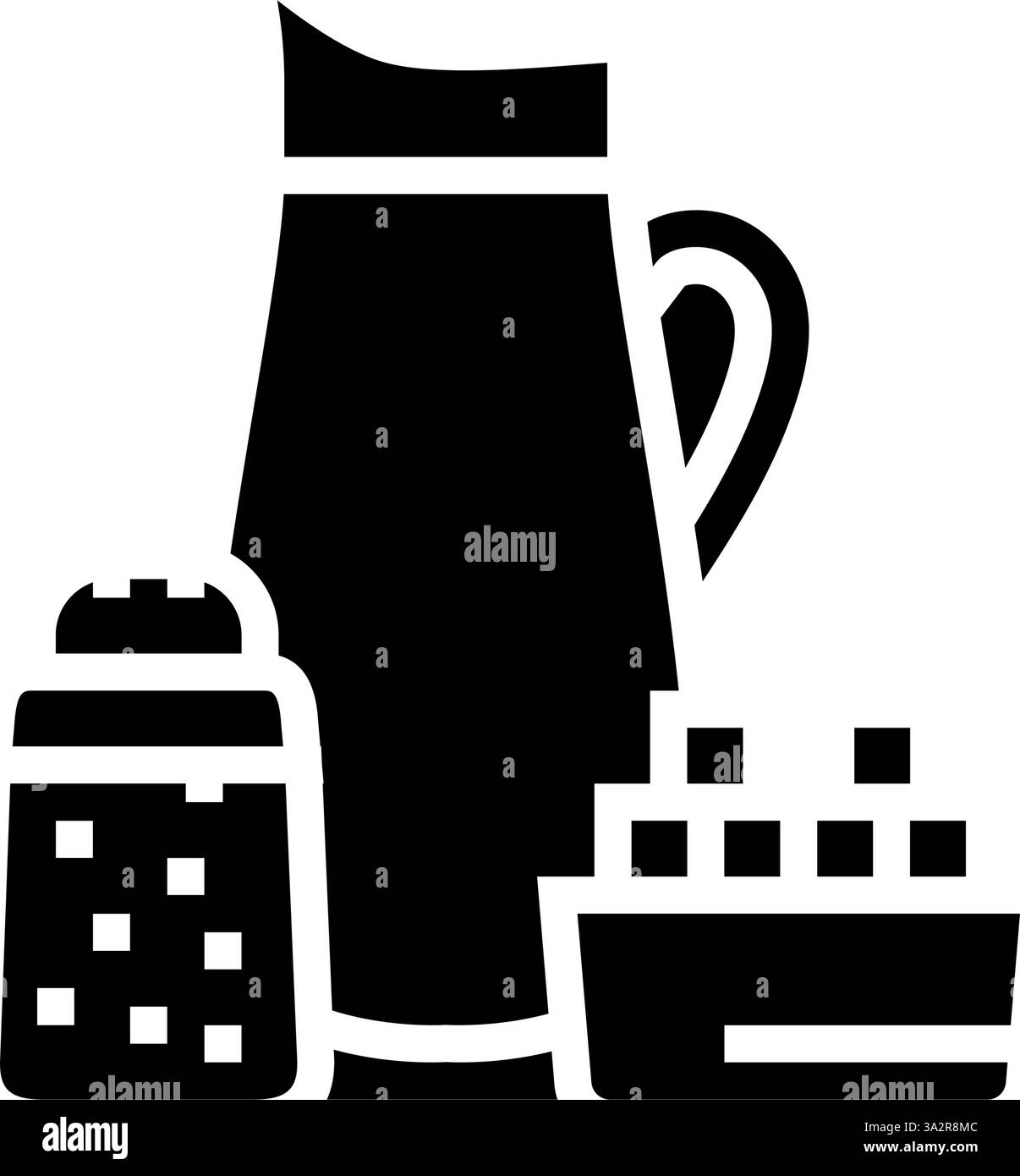 salt sugar mix rehydration diarrhea glyph icon vector illustration ...