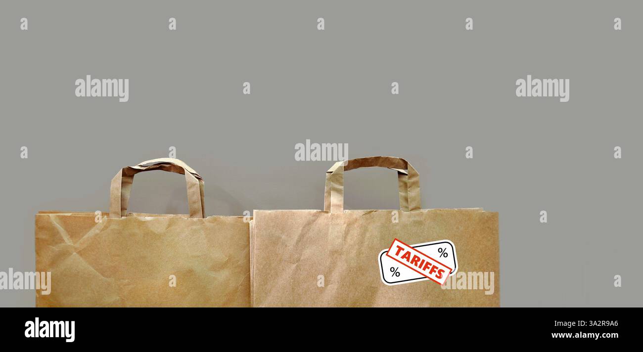 Tariff label, Trade tariffs concept, Trade war, High prices, Import ...