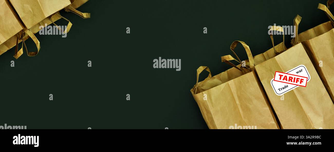 Tariff label, Trade tariffs concept, Trade war, High prices, Import ...